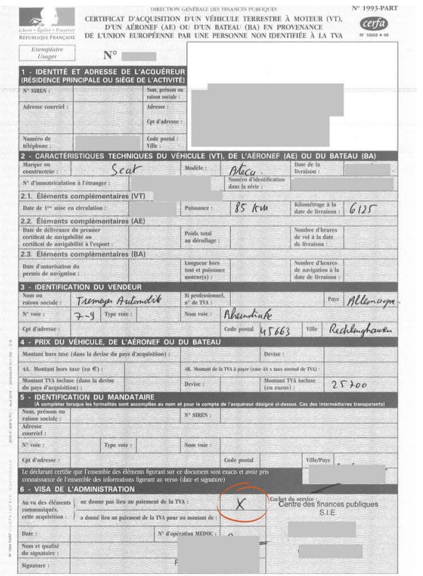 Quitus Fiscal – E-cartegrise